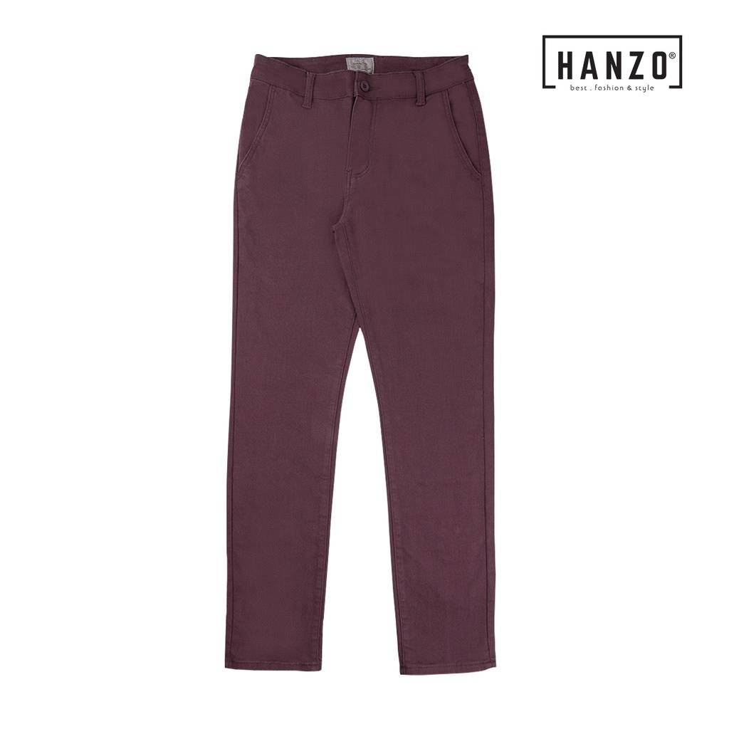 Hanzo Men Skinny Fit Long Cotton Pant 106602 Jl8801 84 Maroon